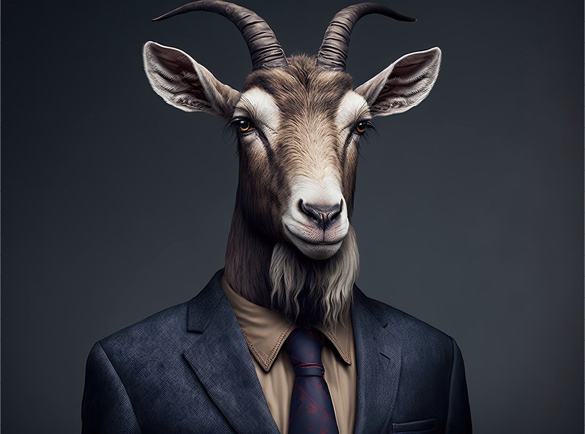 Inductieplaat Beschermer - Bok met Sik en Horens in Zakelijk Pak met ...