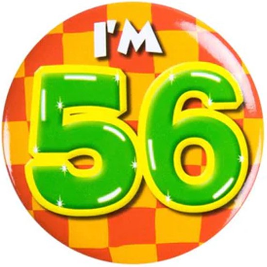 Button 56 Jaar - Button met speld (55mm) - Leeftijd badge - 56 Jaar ...