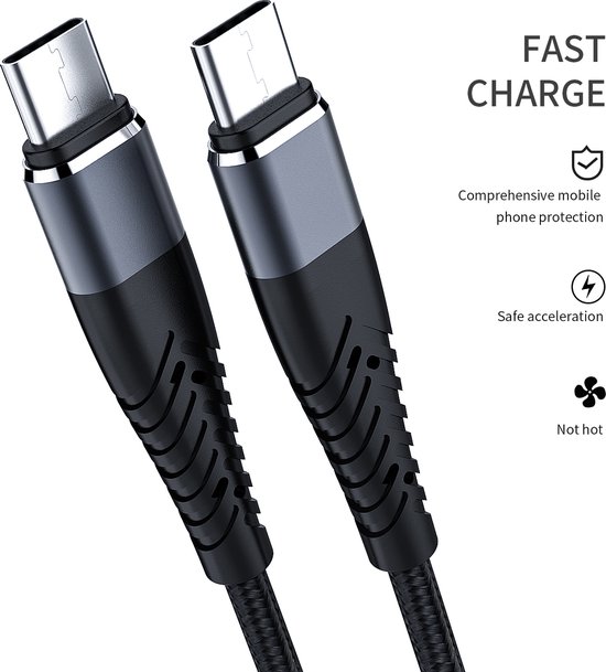 Fasgear Snelle USB C to Type C Cable, USB 3.1 Type 100w 2,5m | bol