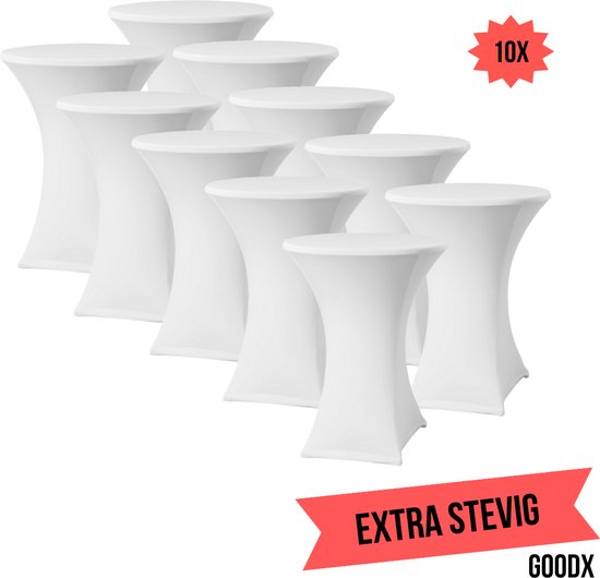 GOODX Statafelrok Wit 10x – ∅80-85 x 110 cm – Stretch 10 stuks – Tafelrok voor... | bol