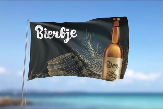 Zwarte Borrelvlag Biertje 120x180cm | bol.com