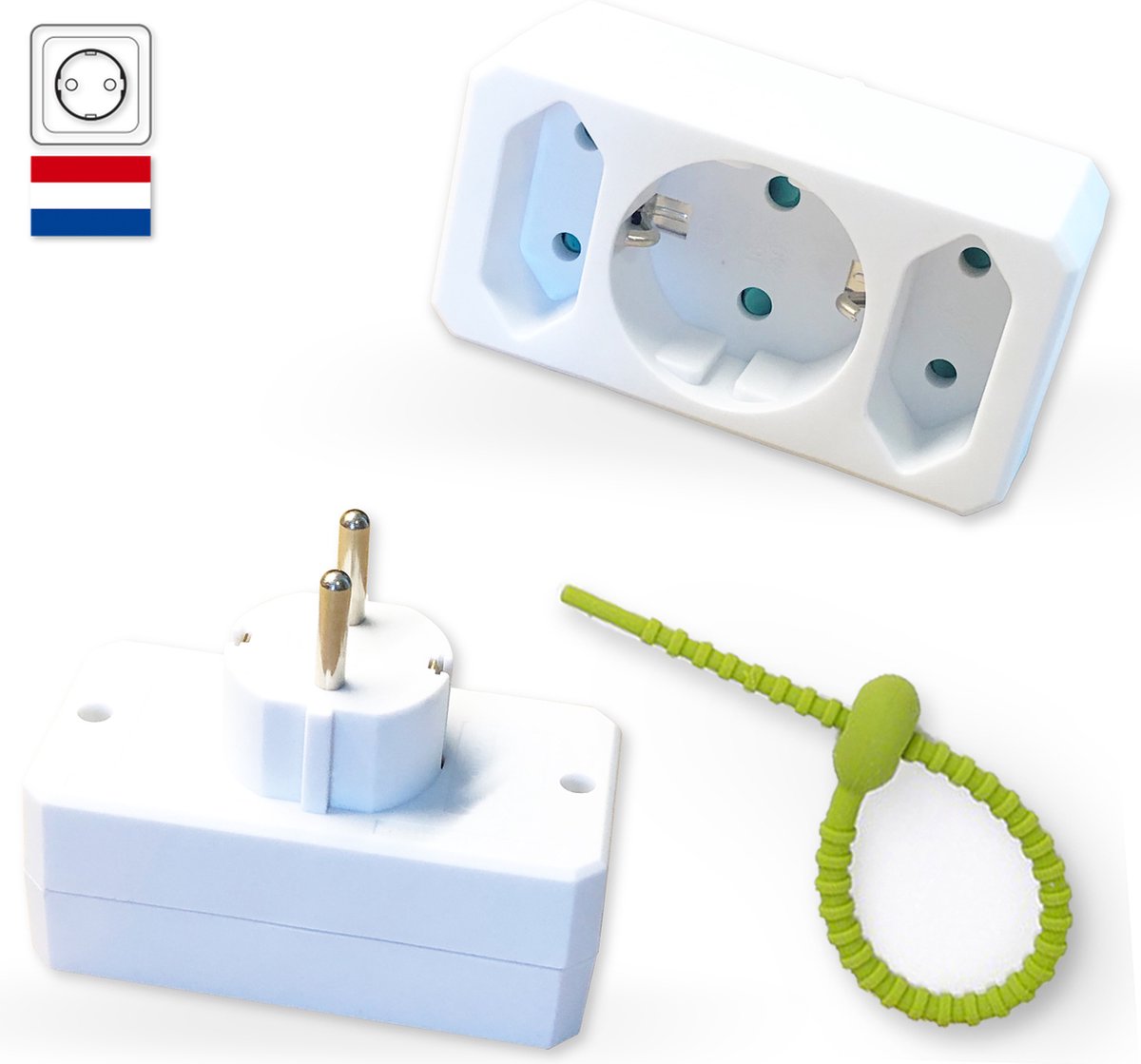 Colorful Sun® Stopcontact splitter - Verloopstekker 3 voudig wit ...
