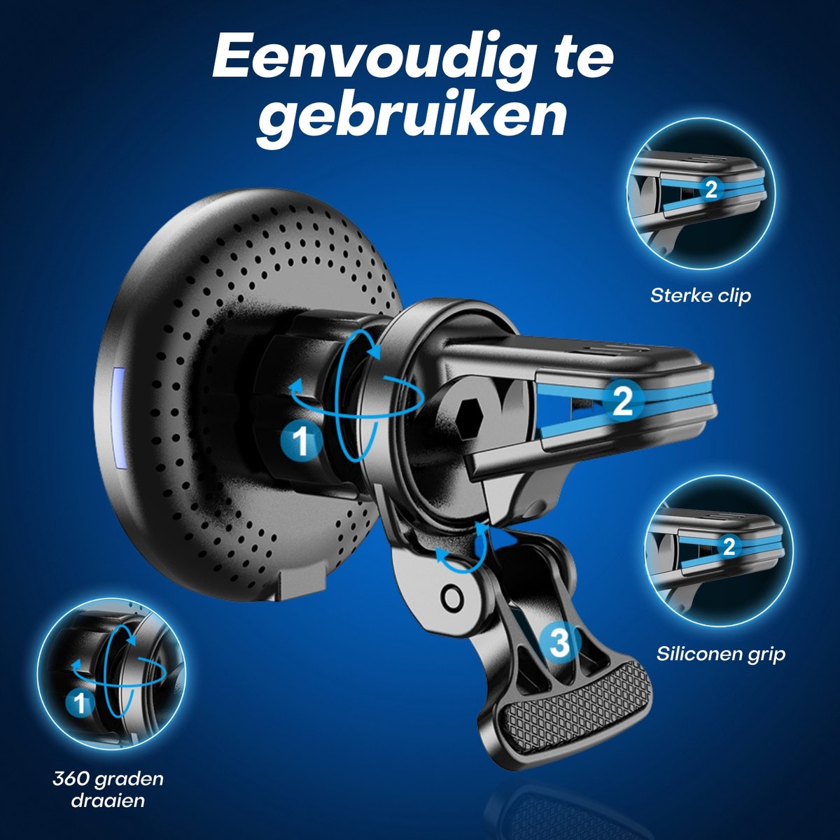 ROOM Telefoonhouder MagSafe met Qi Draadloze Oplader Auto (15 Watt ...