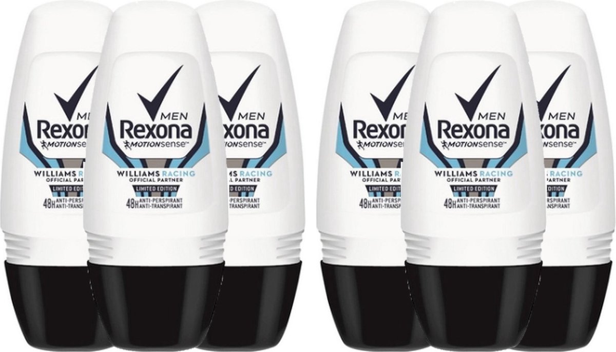 Rexona Deo Roller Williams Racing - Voordeelverpakking 6 x 50 ml | bol.com