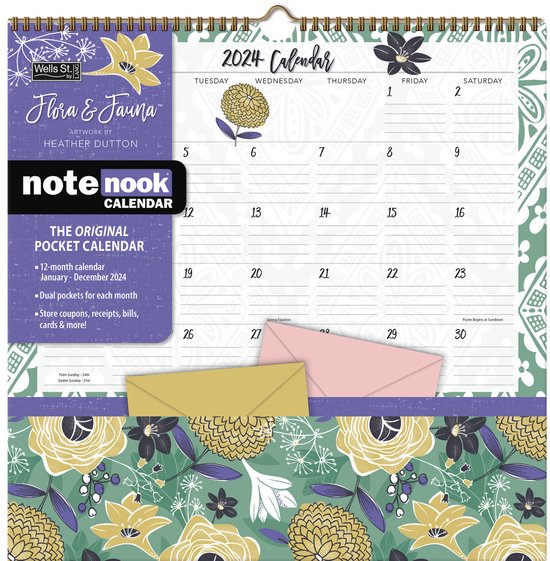 Flora en Fauna Pocket Note Nook Kalender 2024 | bol