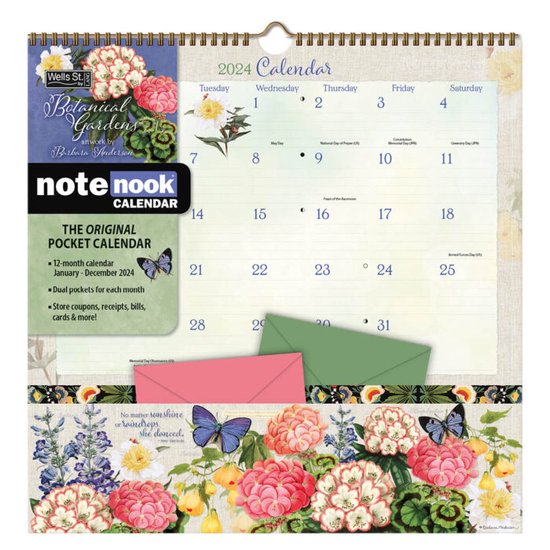 Botanical Gardens Pocket Note Nook Kalender 2024 | bol