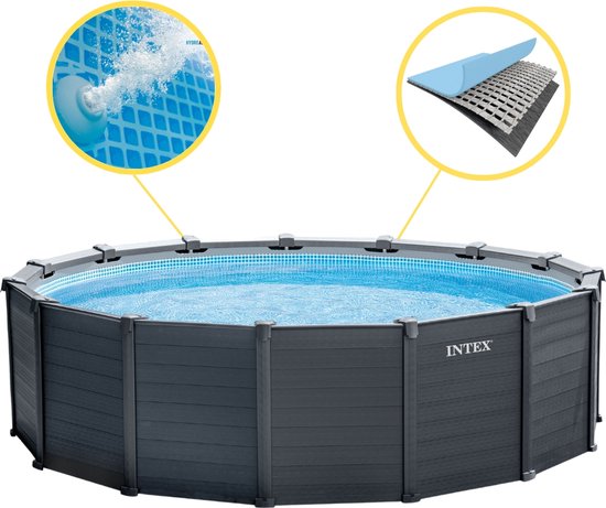 Intex Graphite Gray Panel Zwembad - Opzetzwembad - 478x124 cm ...