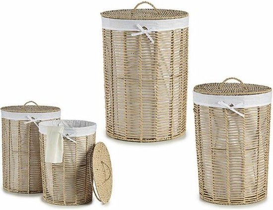 Set of Baskets Natural (2 Pieces) (44 x 56 x 44 cm) | bol