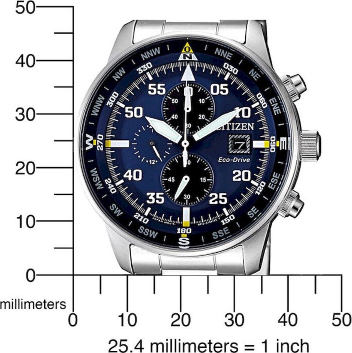 Citizen Horloge - Citizen heren horloge - Blauww - diameter 44 mm ...