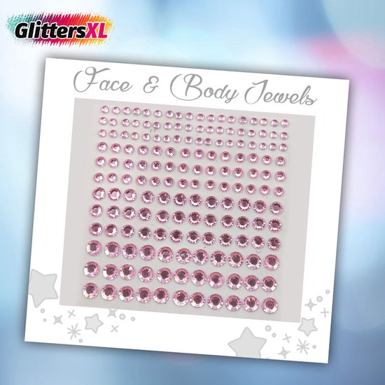 GlittersXL - Face & Body Jewels (165 Diamantjes Lichtroze) [Dots Strass ...