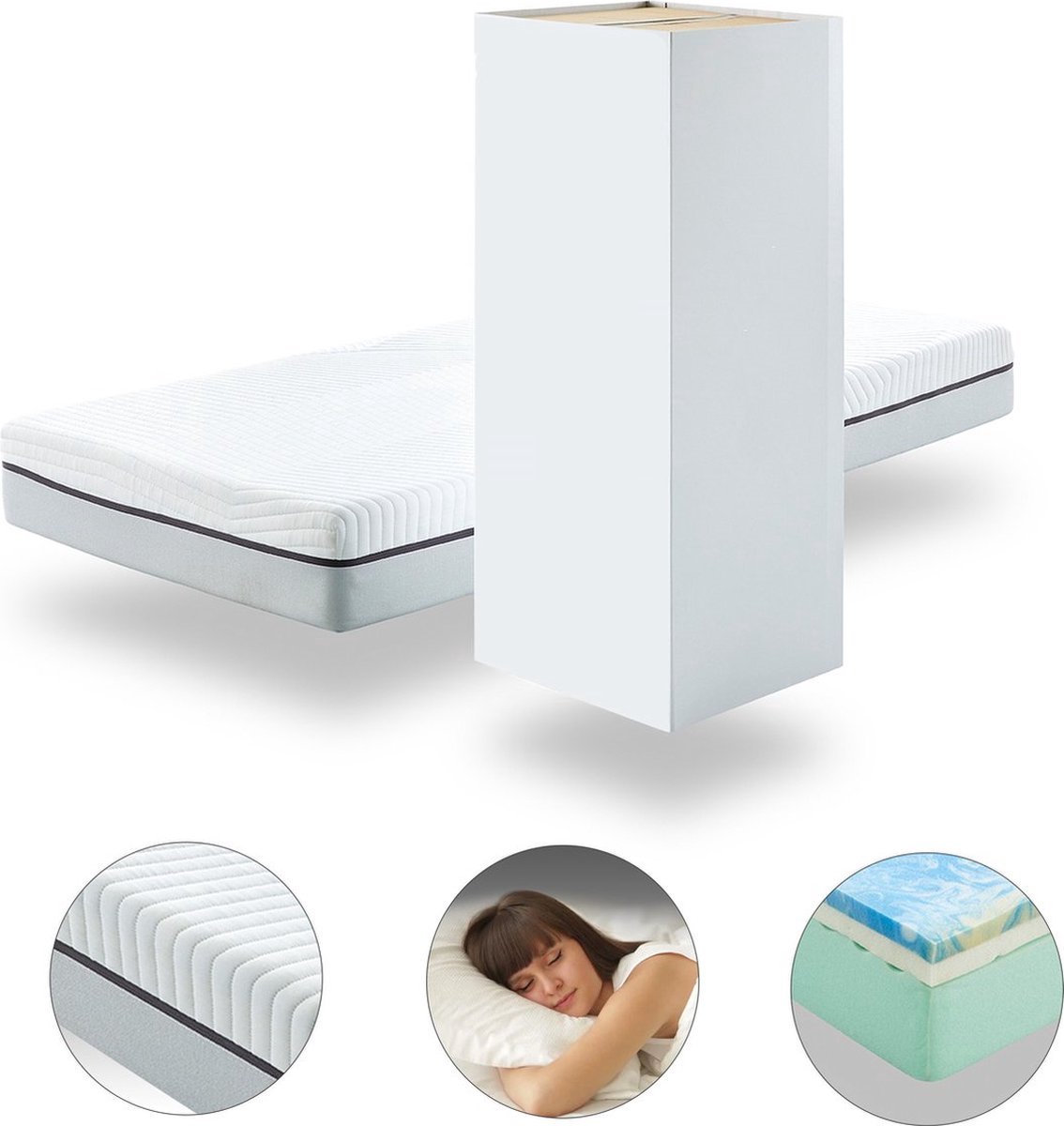Matras One - Koudschuim Visco Matras 90x200 – Traagschuim Topper ...