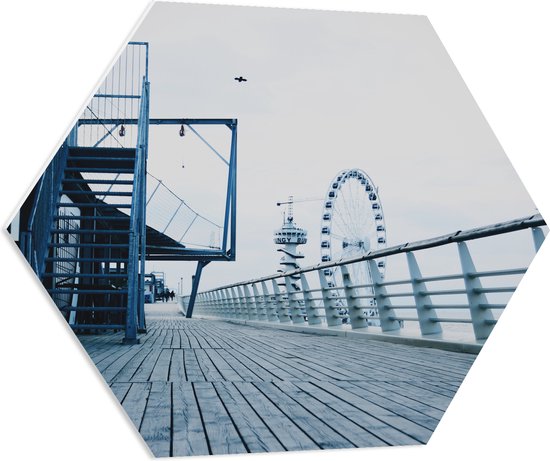 PVC Schuimplaat Hexagon - Pier - Hout - Reuzenrad - Trap - 80x69.6 cm ...