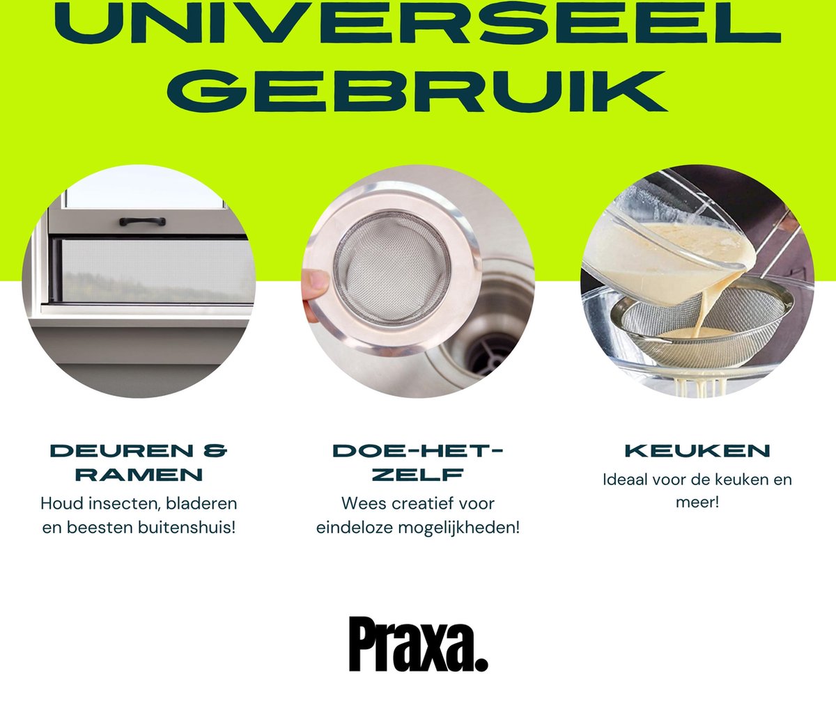 Stevig gaas - horgaas - RVS - anti insect - hor - op maat - inkortbaar ...