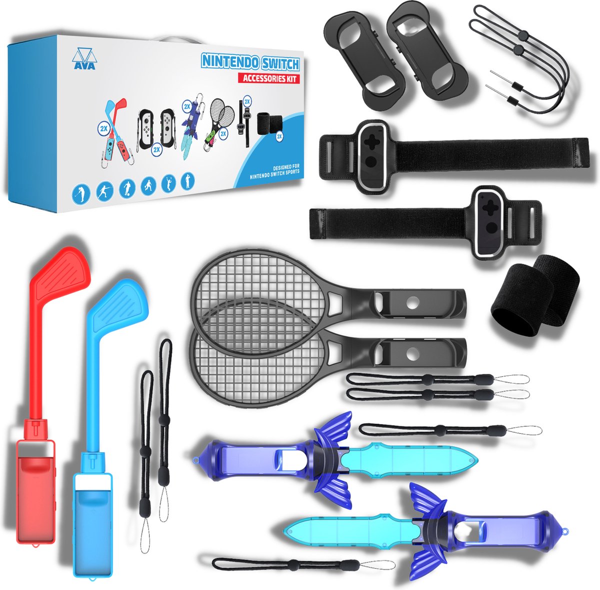 AVA Nintendo Switch accessoires set - Nintendo Switch sports set ...