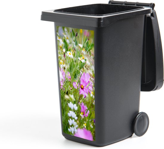 Container sticker Bloemen - Natuur - Groen - Gras - Paars - Wit - 38x80 ...