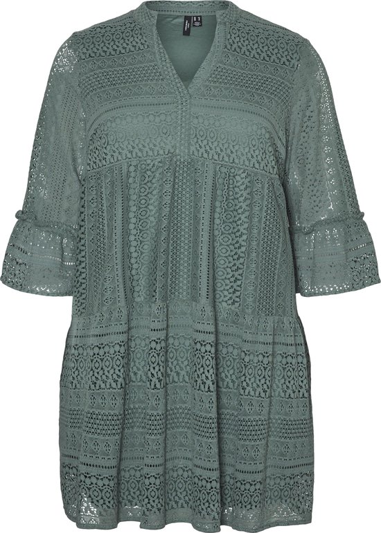 VERO MODA VMHONEY LACE 3/4 V-NECK TUNIC WVN CUR Dames Tuniek - Maat 52 ...