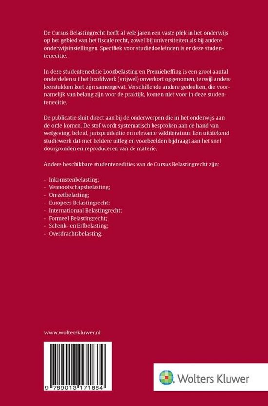 Cursus Belastingrecht - Loonbelasting/Premieheffing 2023-2024 ...