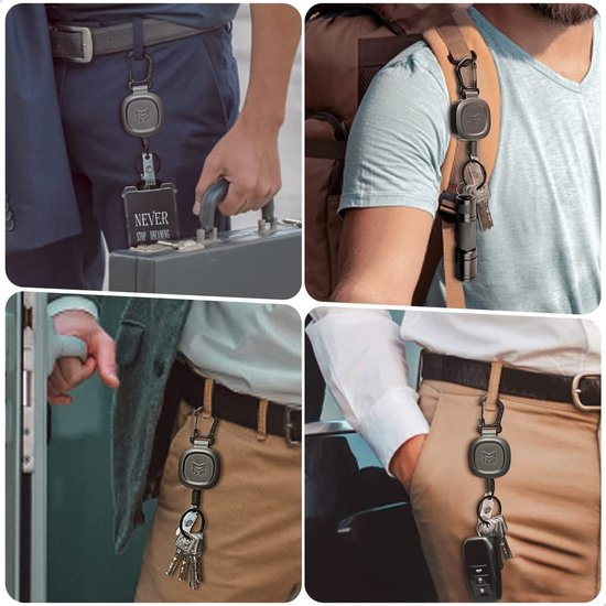 Duurzame intrekbare sleutelhanger, intrekbare karabijn-ID-ID-ID-ID-ID ...
