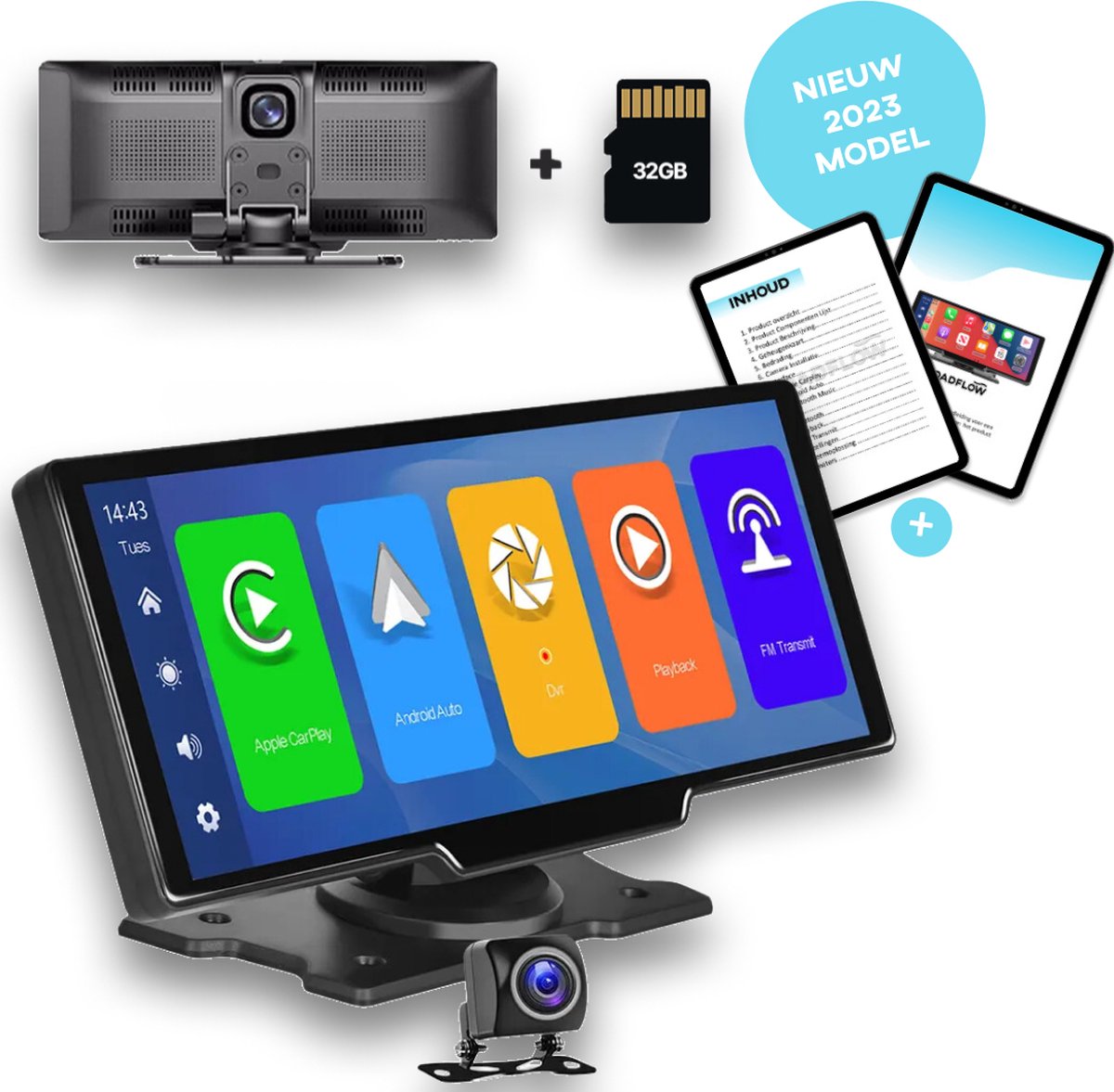 ROADFLOW® Navigatiesysteem - 9.3 Inch - Ingebouwde Dashcam - Geschikt ...
