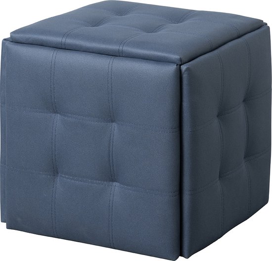 Brulo – ottoman 5 in 1 poef – stoel – 5 stoelen – blauw– met wielen ...