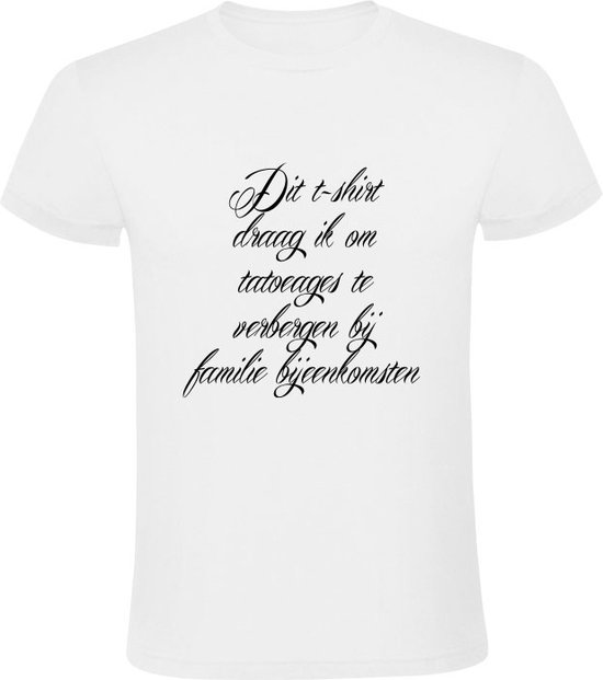 Dit T-shirt draag ik om tatoeages te verbergen bij familie ...