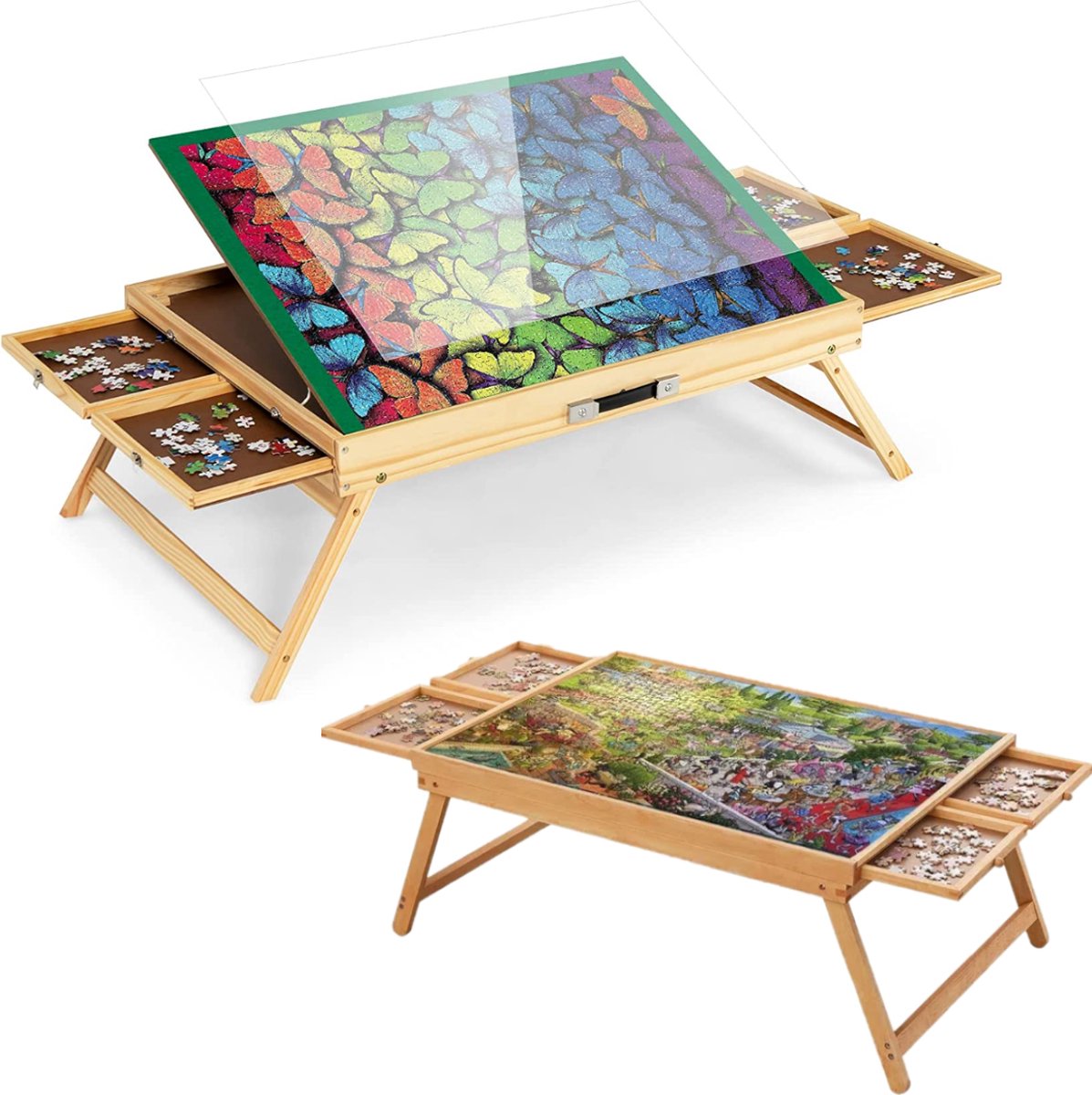 Puzzeltafel met lades 1000 stukjes – puzzelplank puzzelbord ...