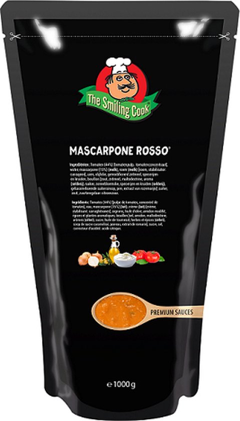 The smiling cook Mascarpone rosso saus, doos 6 x 1 kg | bol.com