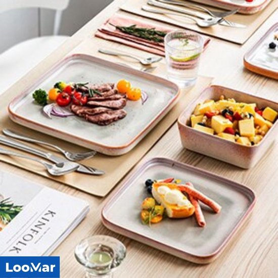 LooMar Serviesset – 24 delig – 8 persoons – Keramiek - Luxe – Bordenset ...