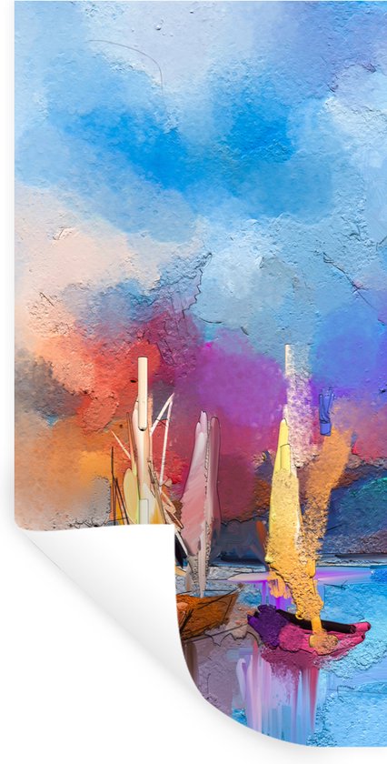 Muurstickers - Sticker Folie - Schilderij - Boten - Water - 80x160 cm ...