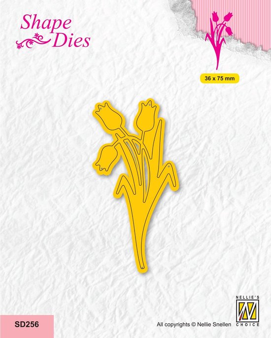 SD256 Nellie Snellen Shape die - Snijmal Tulips - bloemen mal - tulp ...