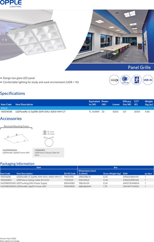 Opple LED Panel 3000 Watt 13 Watt | bol