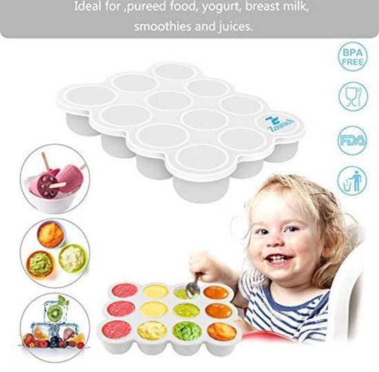Silicone Baby Food Storage Box, bevriezen siliconen Baby pap met ...