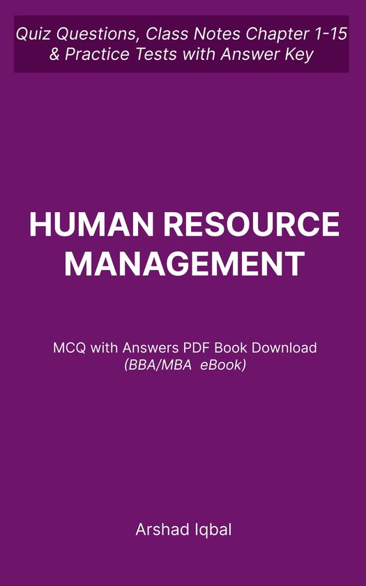 Human Resource Management MCQ with Answers PDF (BBA/MBA e-Book Download) (ebook),... | bol.com