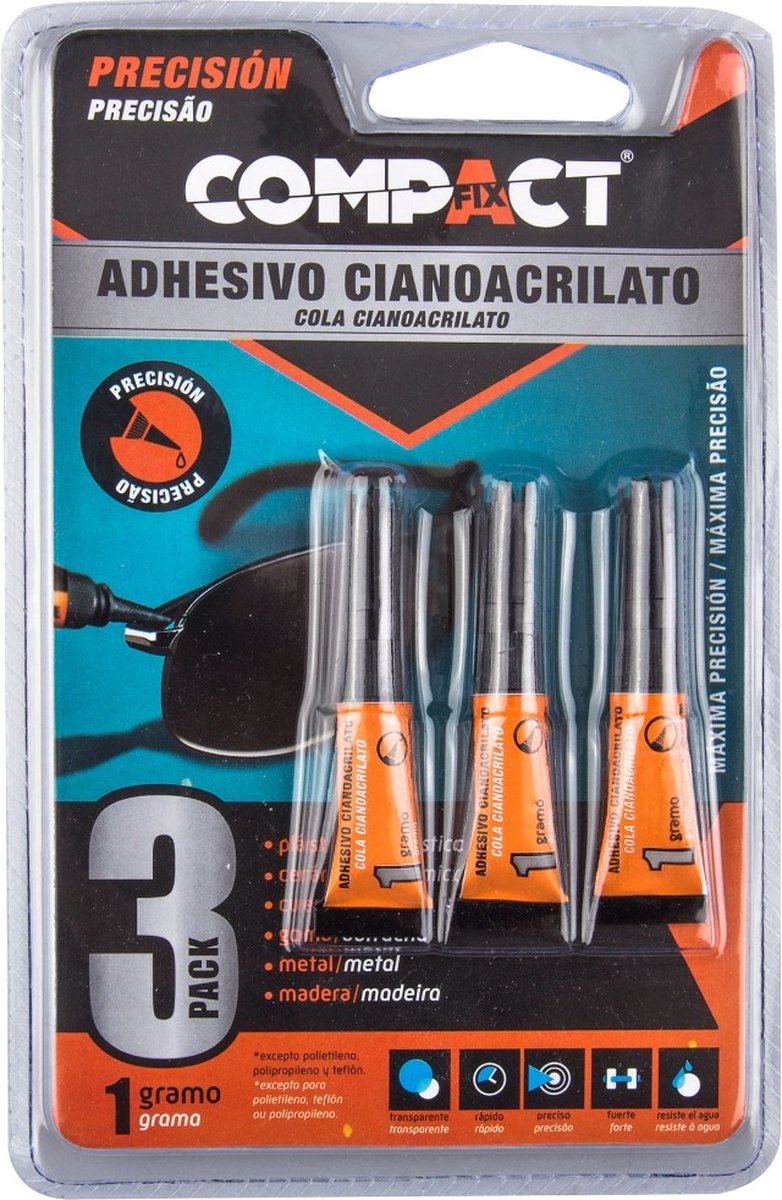 Seconde lijm - Waterbestendig - 3 tubes - 3 x 1 gram | bol.com
