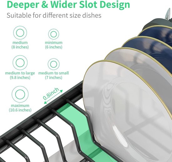 Afdruiprek met lekbak, 2 niveaus Afdruiprek met lekbakken, bestekhouder ...
