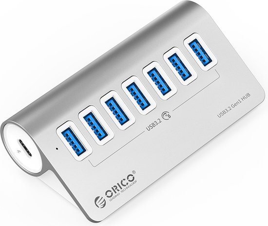 Orico USB Design Hub aluminium met 7x USB-A (3.2 Gen2) 100cm kabel ...