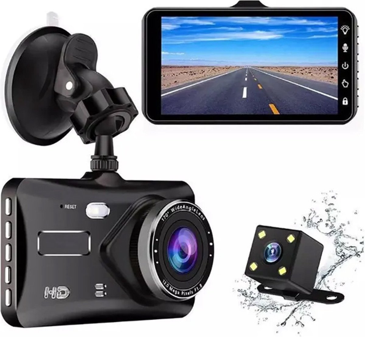 Achteruitrijcamera Met Scherm - Car Dashcam - Dashcam Voor Auto Voor En ...