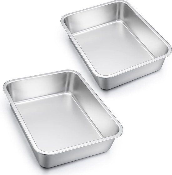 Ovenschaal set, roestvrij staal, rechthoekig, taartvorm, bakvorm ...