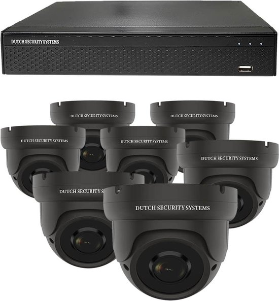 Camerabeveiliging 2K QHD - Sony 5MP - Set 7x Dome - Zwart - Buiten ...