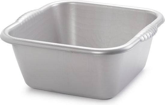 Afwasbak teil - 10 liter - zilvergrijs - kunststof - 36 x 34 x 14,5 cm ...