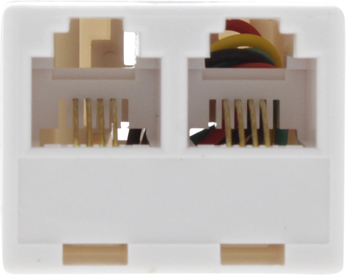 Q-Link telefoon split module RJ11 4 polig 1 female/2female wit | bol.com