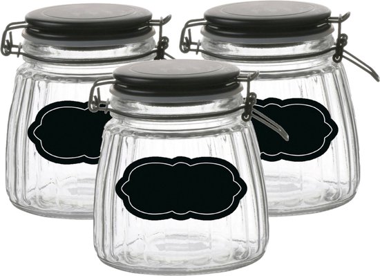 Weckpot/inmaakpot - 4x - 1L - glas - met beugelsluiting - incl ...