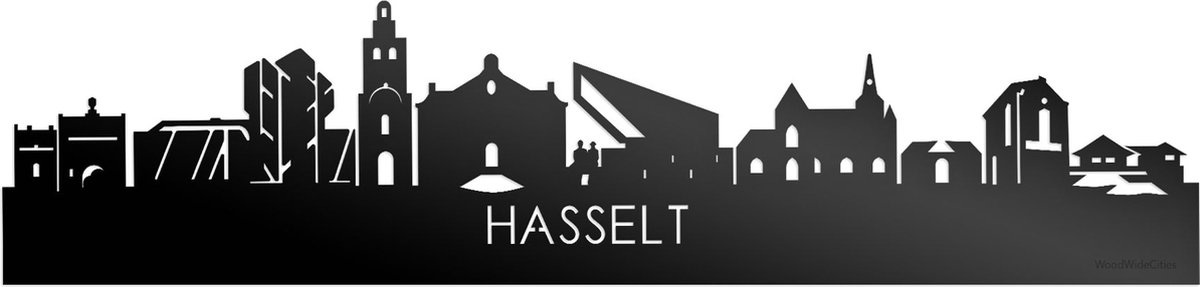 Skyline Hasselt Zwart Glanzend - 100 cm - Woondecoratie design ...