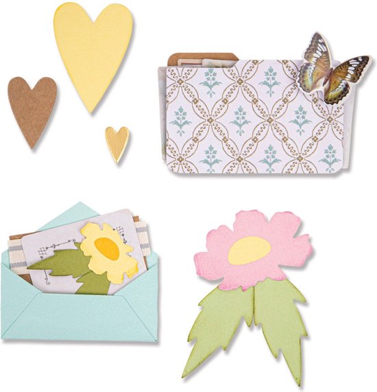 Sizzix Thinlits Die Set Envelope Folder & Flowers Set | bol