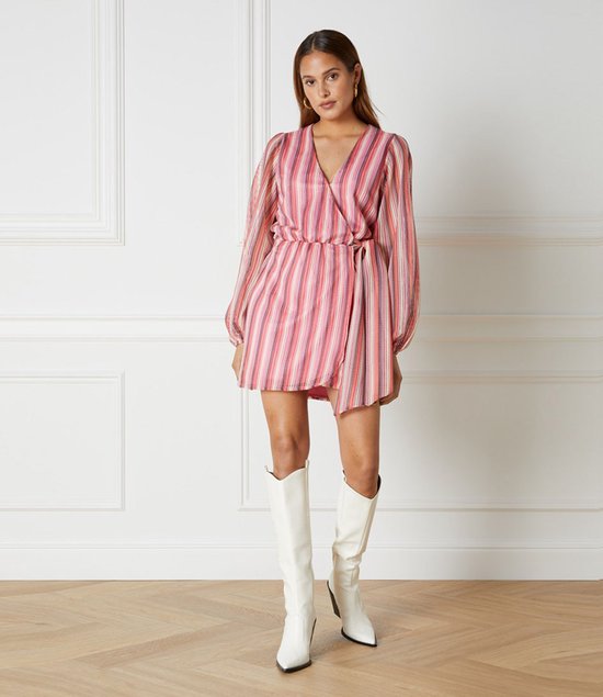 Refined Department Jurk Lotte Wrap Dress R2305359098 100 Multi Colour ...