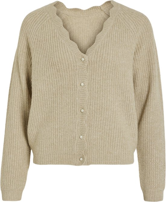 Vila Vest Vicutie L/s Rev Glitter Knit Cardig 14098048 Naturel Melange/light Gold... | bol