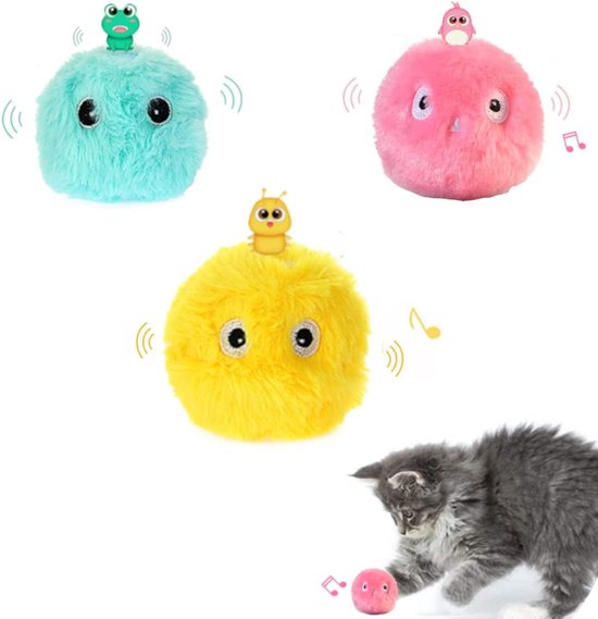 Kattenspeelgoed 3-delige kattenmuntballen - interactief speelgoed met geluid -... | bol