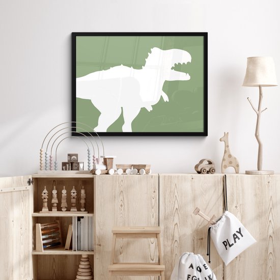 Poster in lijst - Fotolijst 80x60 cm - Posters - Dino - T-rex ...