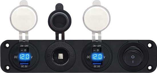 ProRide 12V USB Autolader 2 Poort - 5V/2.4A - Schakelaar en 12V ...