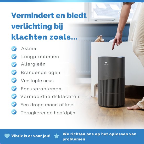 Vibrix PureFlow70 Pro Luchtreiniger - 468m3/u - Air Purifier met ...